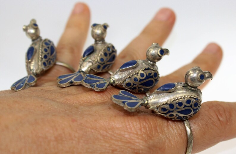 Kuchi Bird Ring Various Colors Tribal Ring Hippie Boho - Etsy