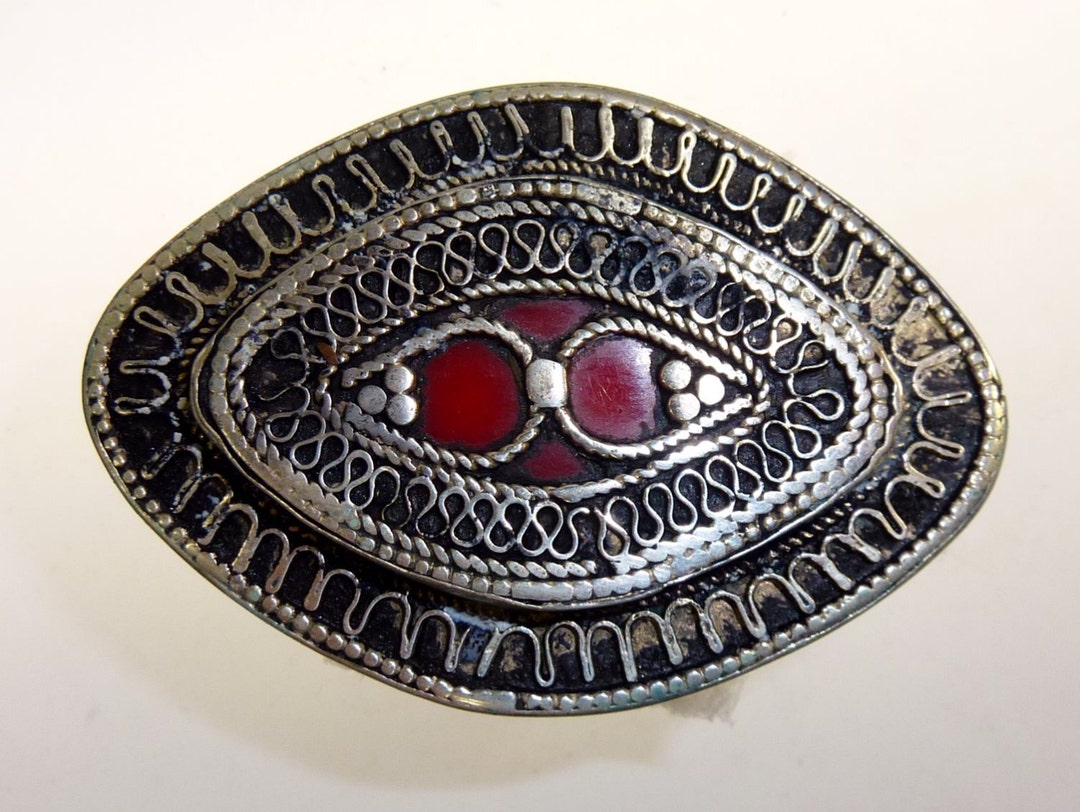 Big Vintage Red Tribalring, Kazakh Style Tribal Fusion Ring, US Size 7 ...