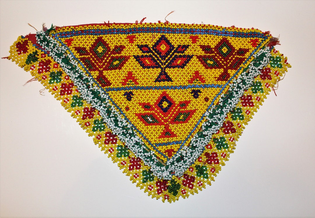 Beaded Kuchi Patch Big Vintage Tribal Belt Part Applique Handmade ...
