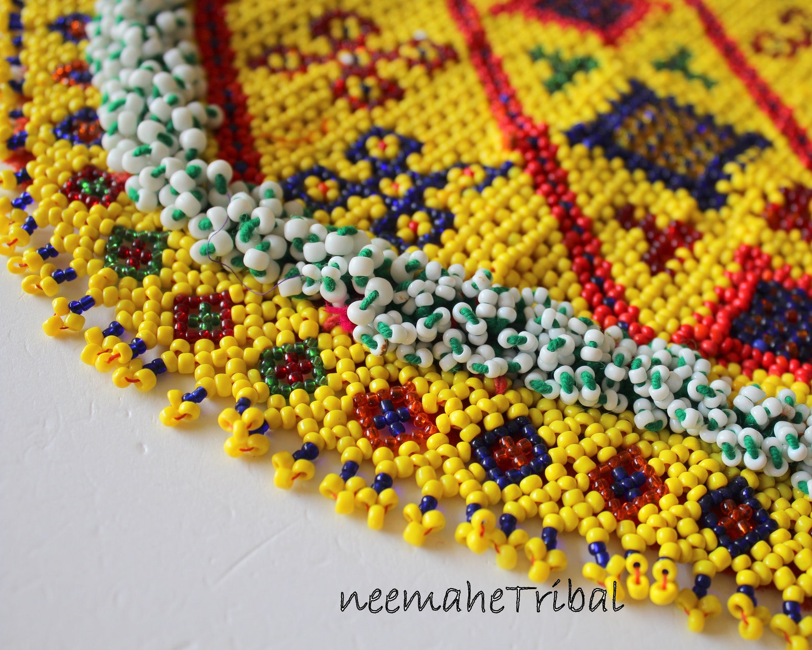 Beaded Kuchi Patch With White Beaded Border, 27 X 19 Cm - Etsy