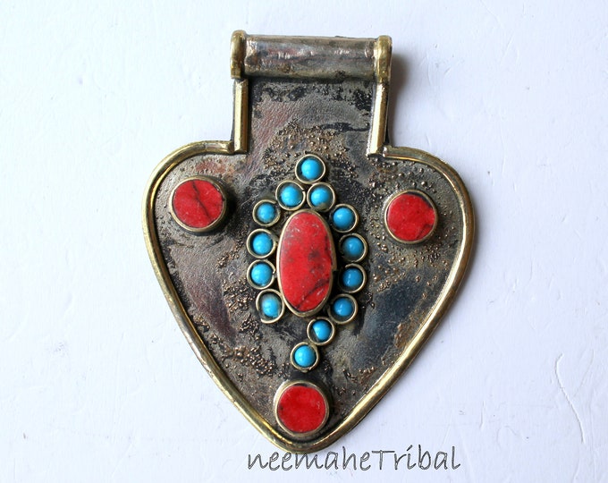 Turkmen Asyk Tribal Pendant With Colored Stones - Etsy