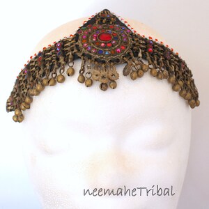 Kuchi Tribal Header With Pink and Green Jewels - Etsy