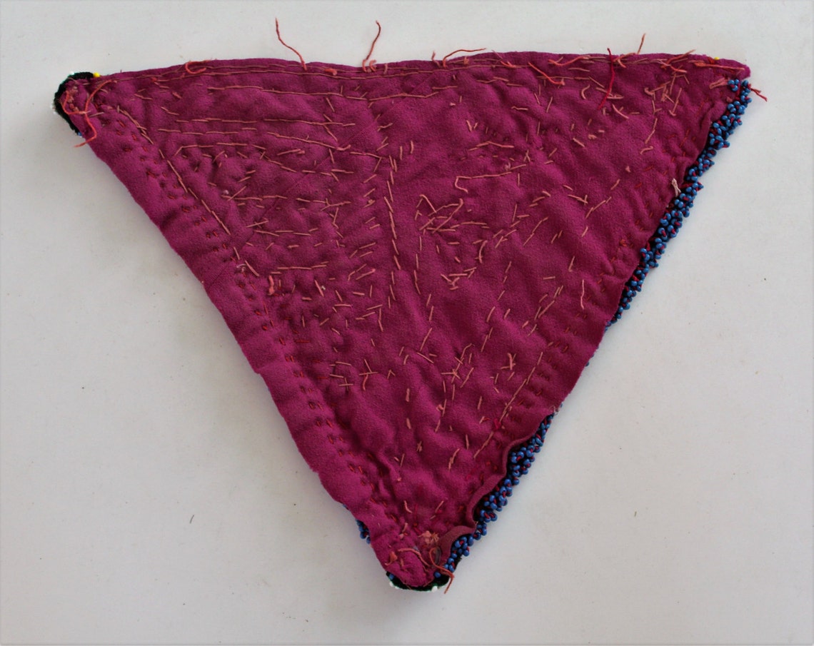 Beaded Kuchi Patch Big Yellow Vintage Tribal Belt Part | Etsy