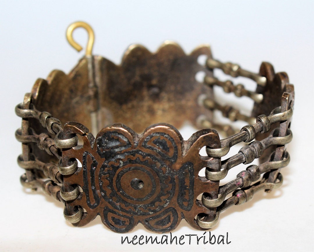 Vintage Afghan Copper Niello Tribal Bracelet, Tribal Fusion, Afghan ...
