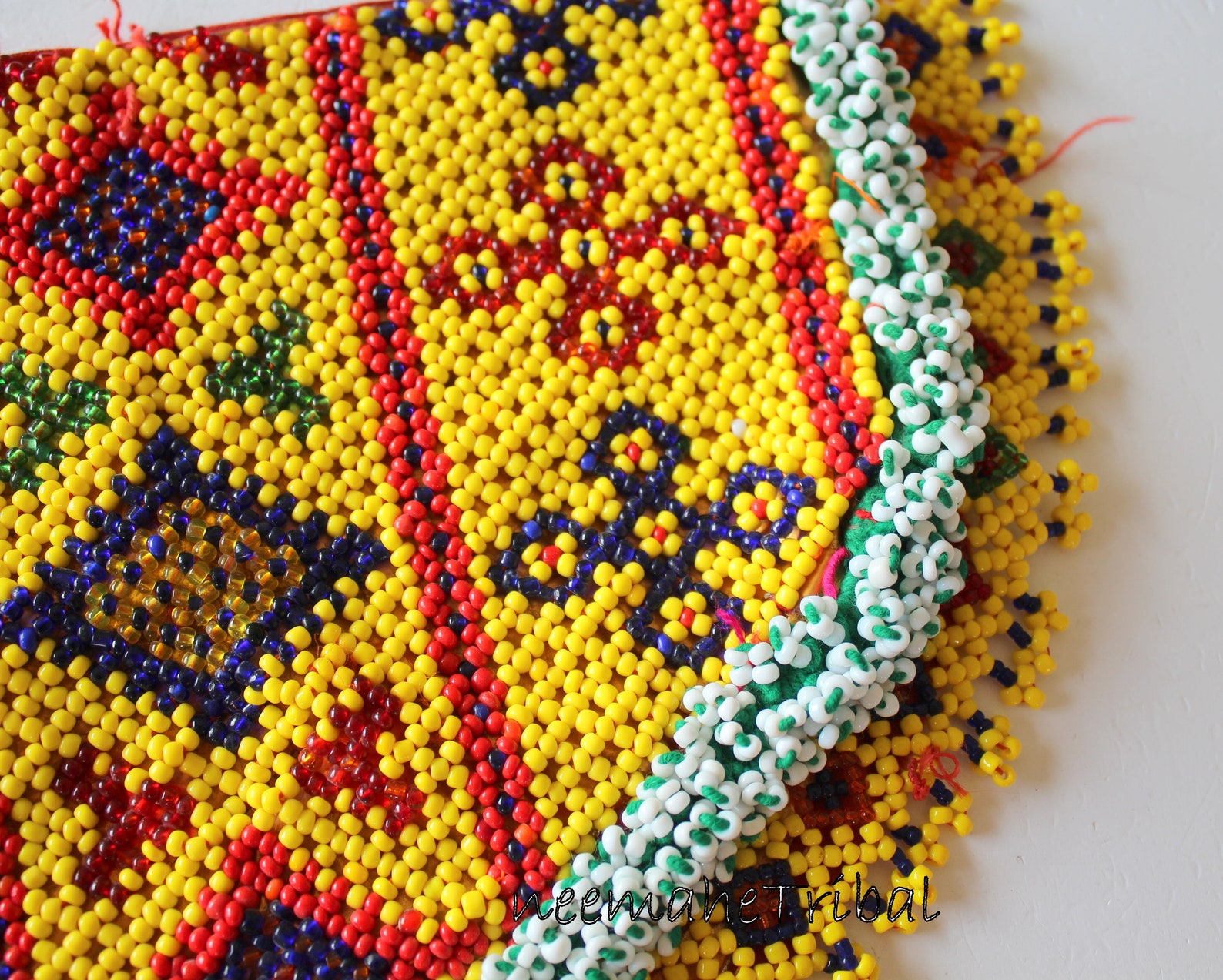 Beaded Kuchi Patch With White Beaded Border, 27 X 19 Cm - Etsy