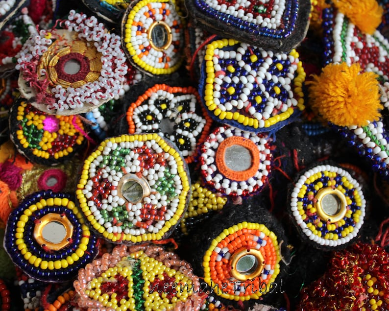 Small Kuchi Beaded Tribal Medallions - Etsy