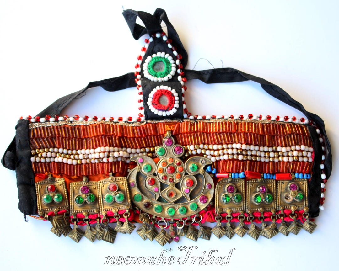 Orange Baluchi Nomad Tribal Headpiece, Tribal Fusion Header, ATS Head ...