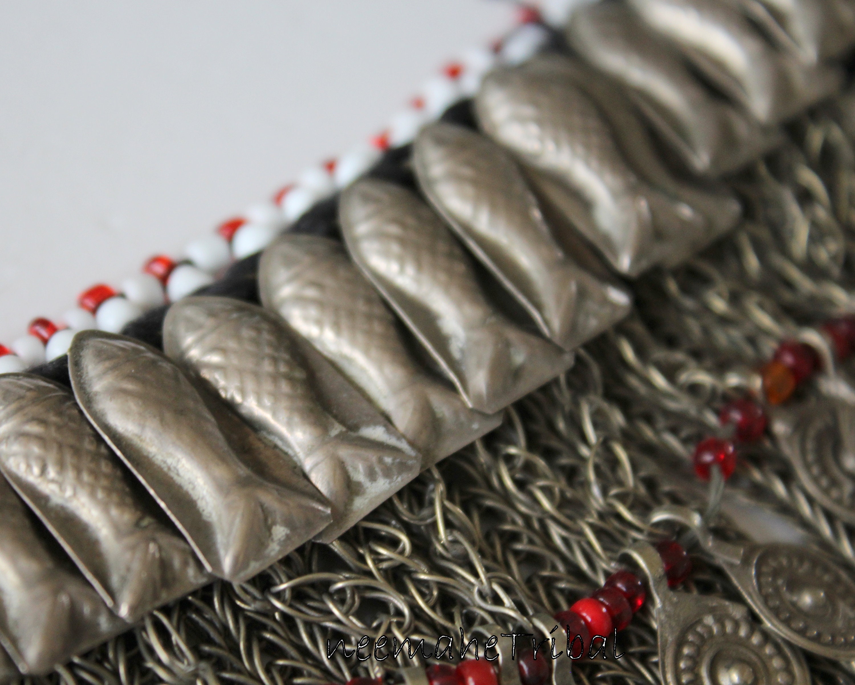 Hazara Tribal Headpiece With Fish Pendants and Red Jewel - Etsy