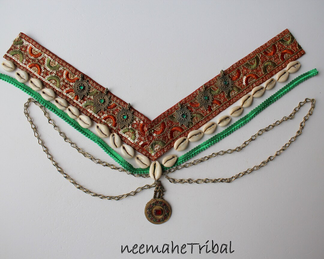 Tribal Bra Diy-kit in Orange and Green With Cowry Shells - Etsy