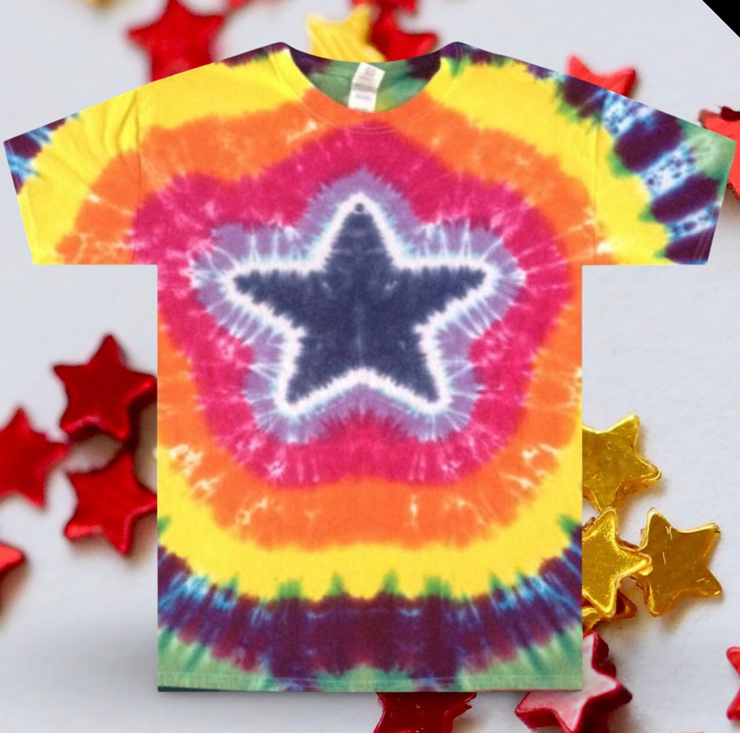 Tie Dye Star T-shirt Shirt Hand Made Customizable FREE SHIPPING Tye Die ...