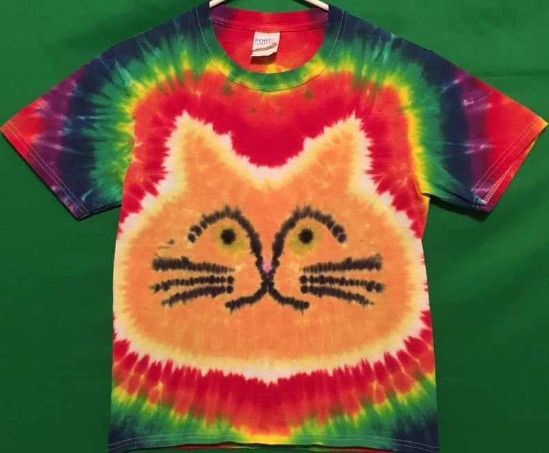 Tie Dye Cat T-shirt Shirt Hand Made Customizable FREE SHIPPING - Etsy