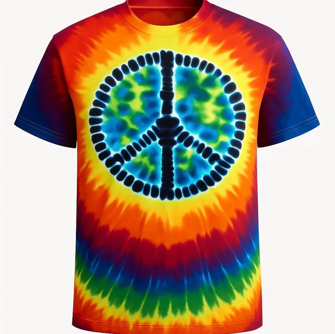 Tie Dye Peace Sign T-shirt Shirt Hand Made Customizable FREE SHIPPING ...