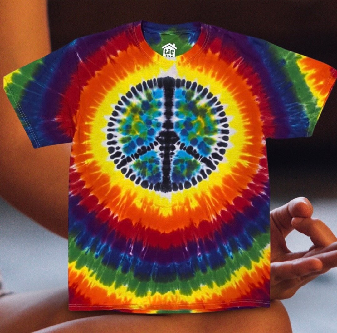 Tie Dye Peace Sign T-shirt Shirt Hand Made Customizable FREE SHIPPING ...