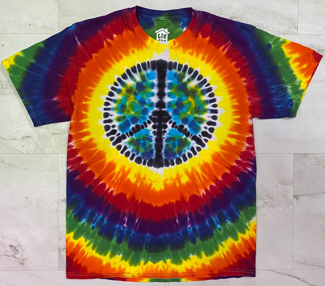 Tie Dye Peace Sign T-shirt Shirt Hand Made Customizable FREE - Etsy