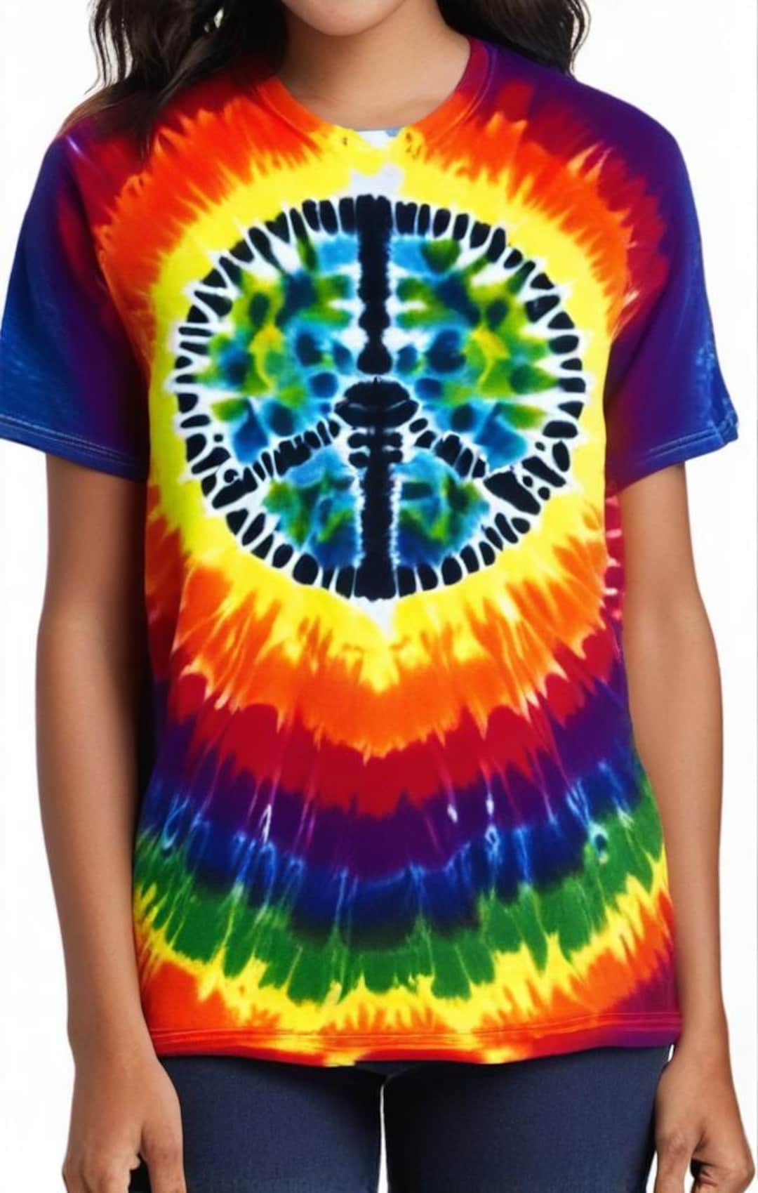 Tie Dye Peace Sign T-shirt Shirt Hand Made Customizable FREE SHIPPING ...