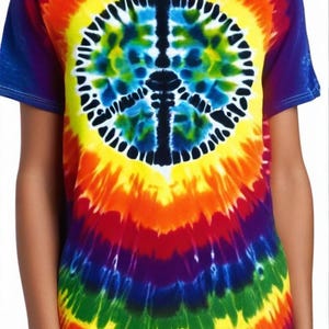 Tie Dye Peace Sign T-shirt Shirt Hand Made Customizable FREE SHIPPING ...