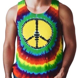 Tie Dye Peace Sign T-shirt Shirt Hand Made Customizable FREE SHIPPING ...