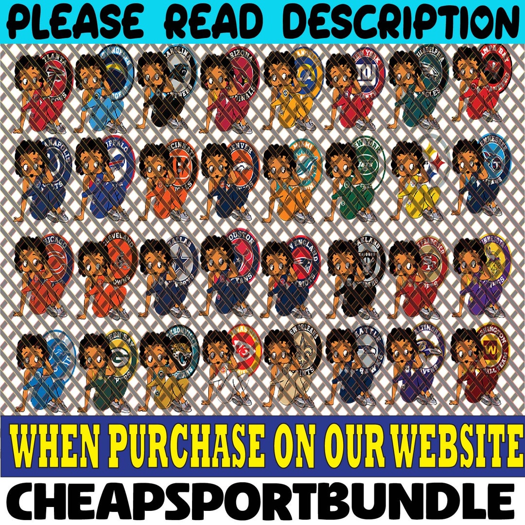 32 Files Betty Boop With NF-L Teams Bundle Svg NF-L Team Svg - Etsy