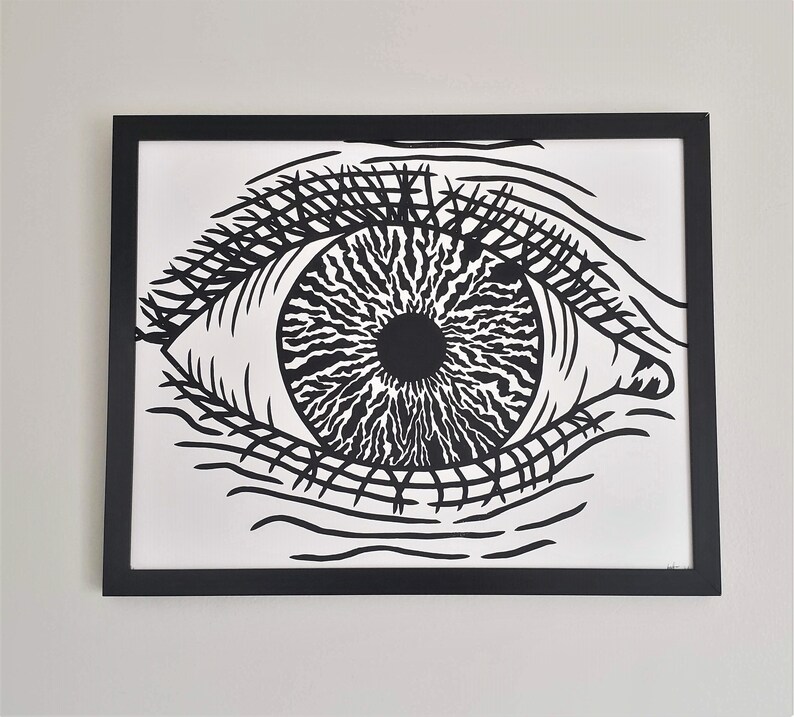 Eye Linocut Print | Etsy