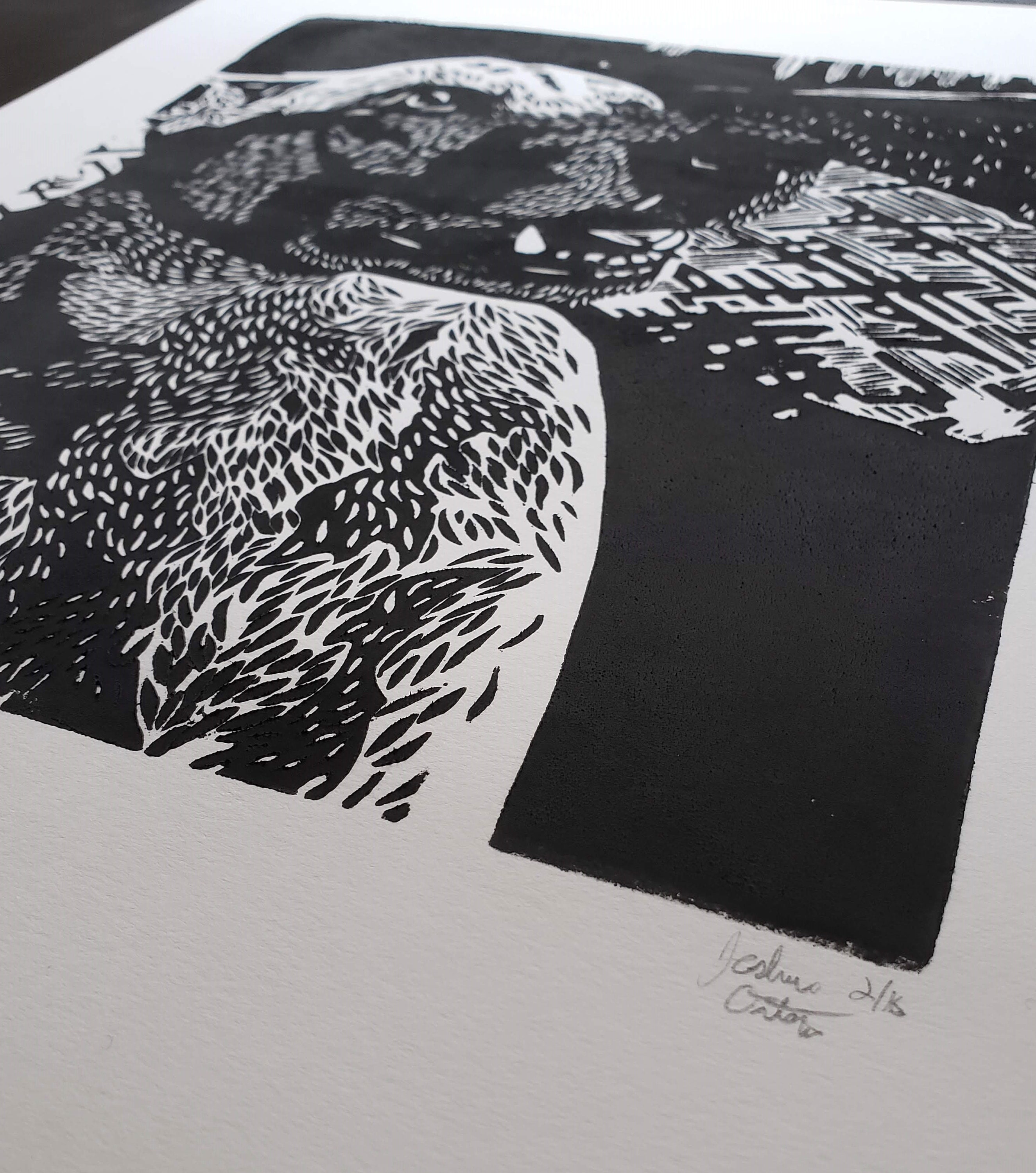 German Shepherd Linocut Print - Etsy Norway