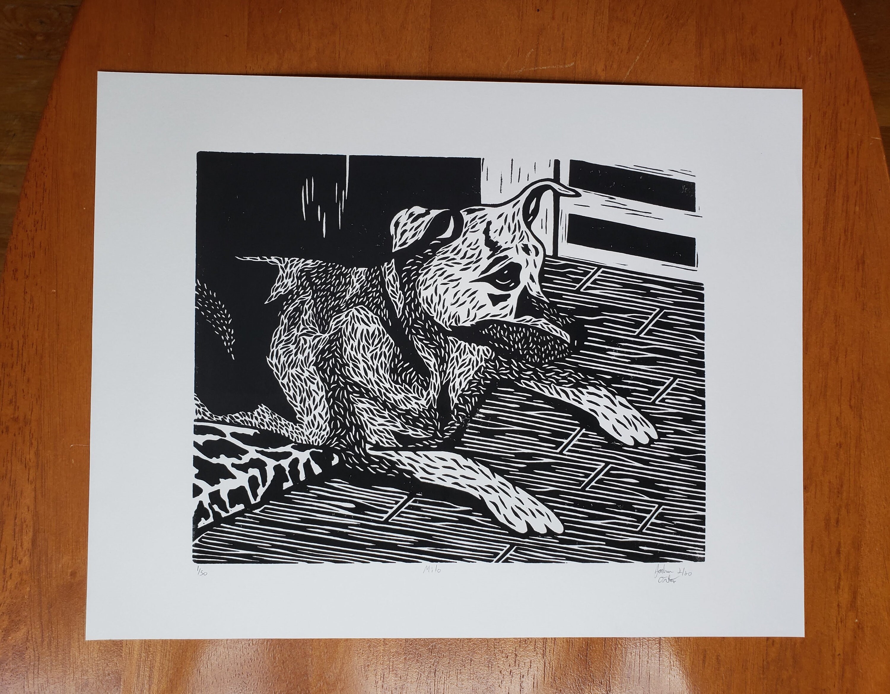 German Shepherd Linocut Print - Etsy