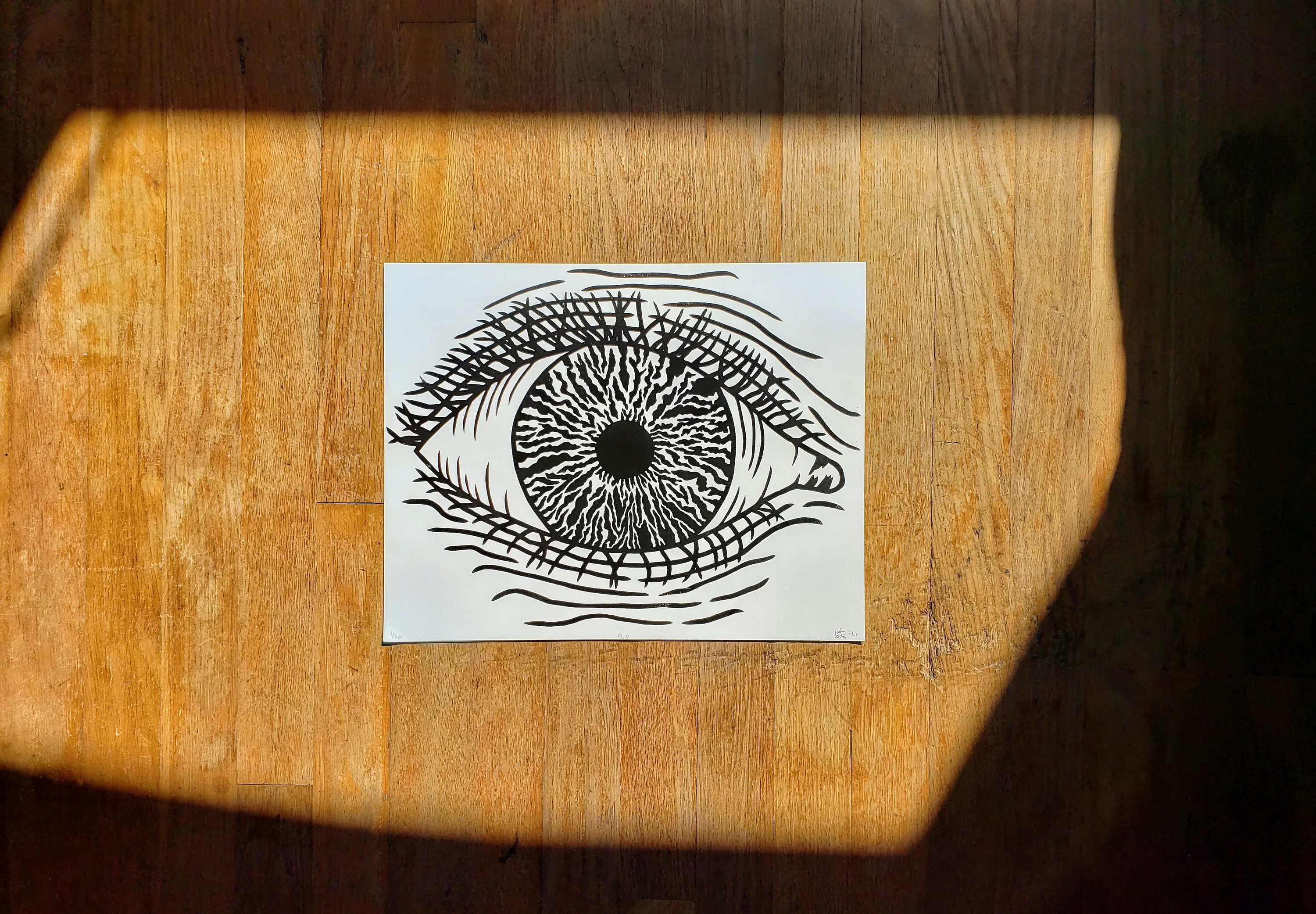 Eye Linocut Print - Etsy