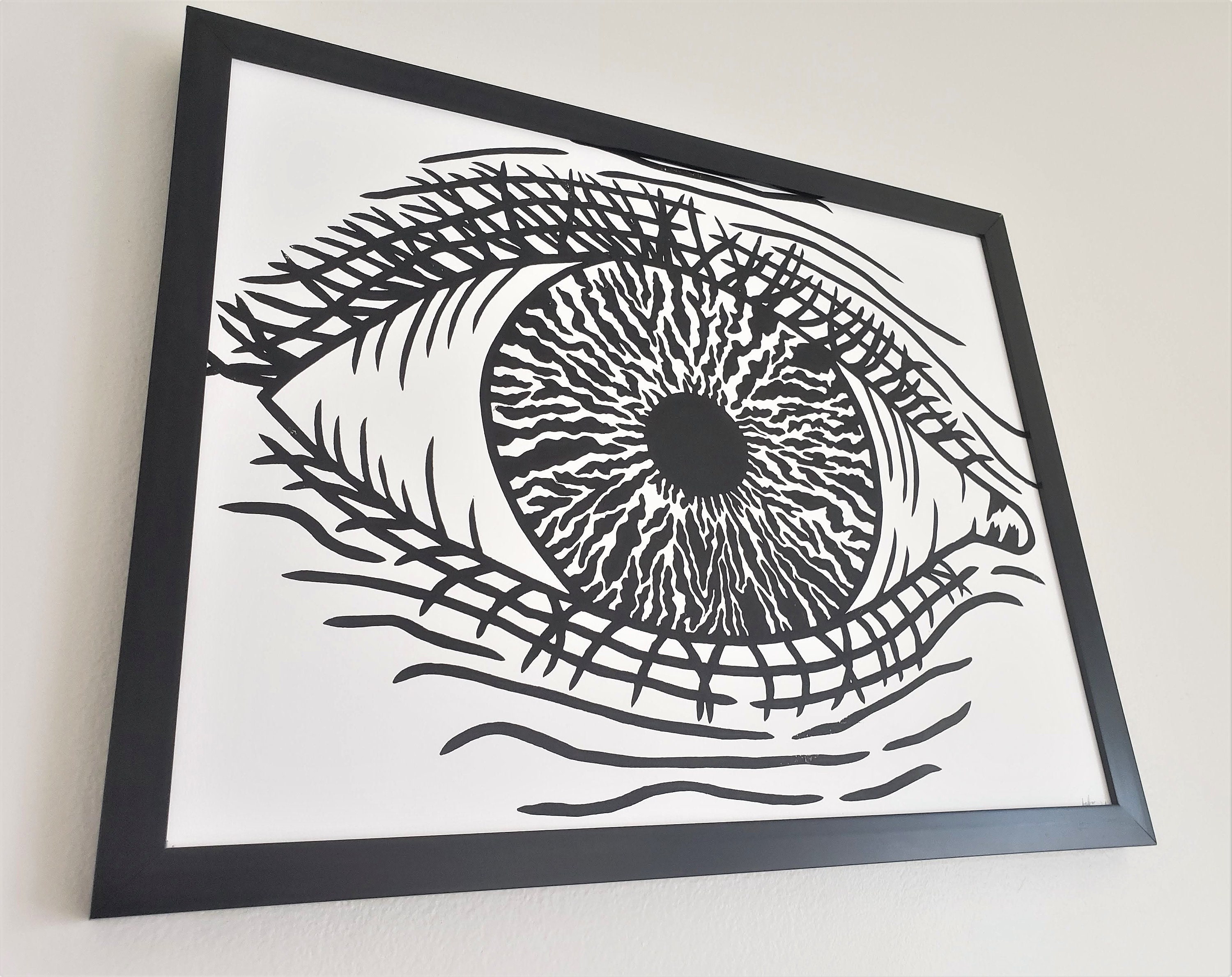 Eye Linocut Print - Etsy