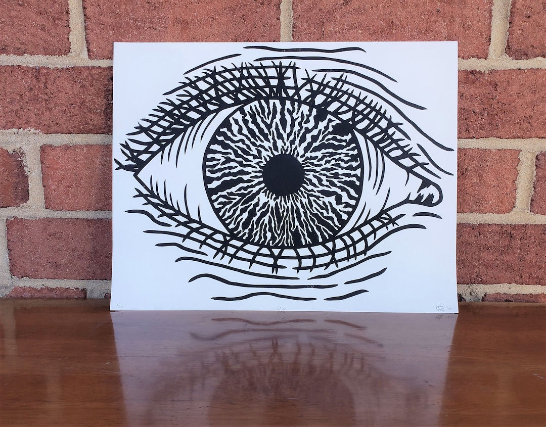 Eye Linocut Print - Etsy