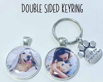 Dog Personalised Photo Keyring You Left Paw Prints on My | Etsy UK