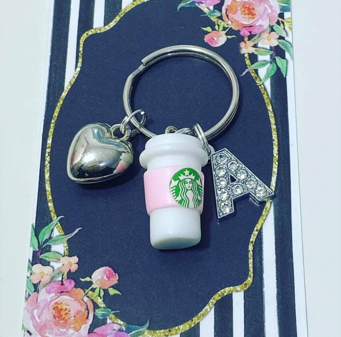 Pink Coffee Cup Keyring Personalised Friend Gift Coffee - Etsy UK