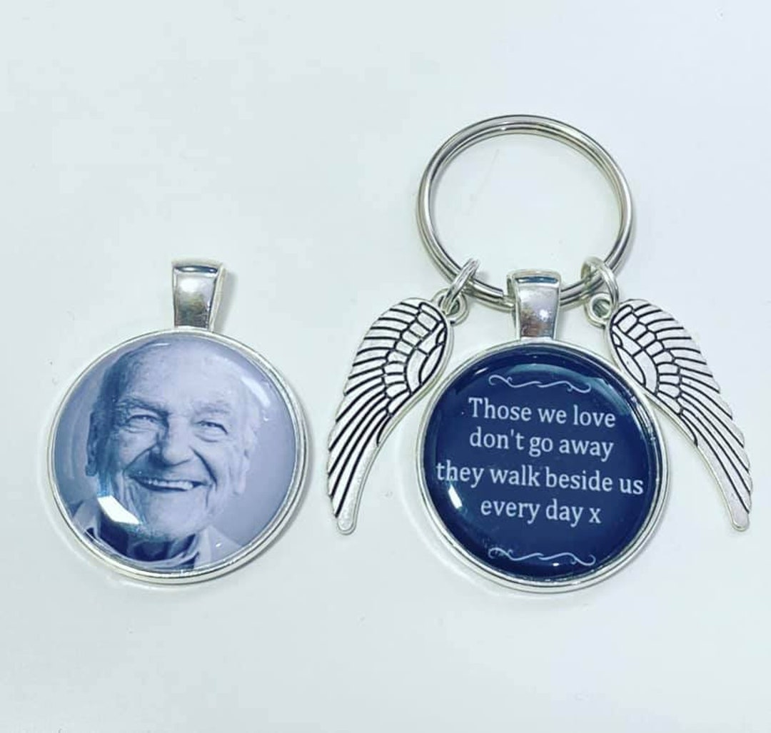 Personalised Memorial Photo Keyring DOUBLE SIDED Bereavement Gift ...