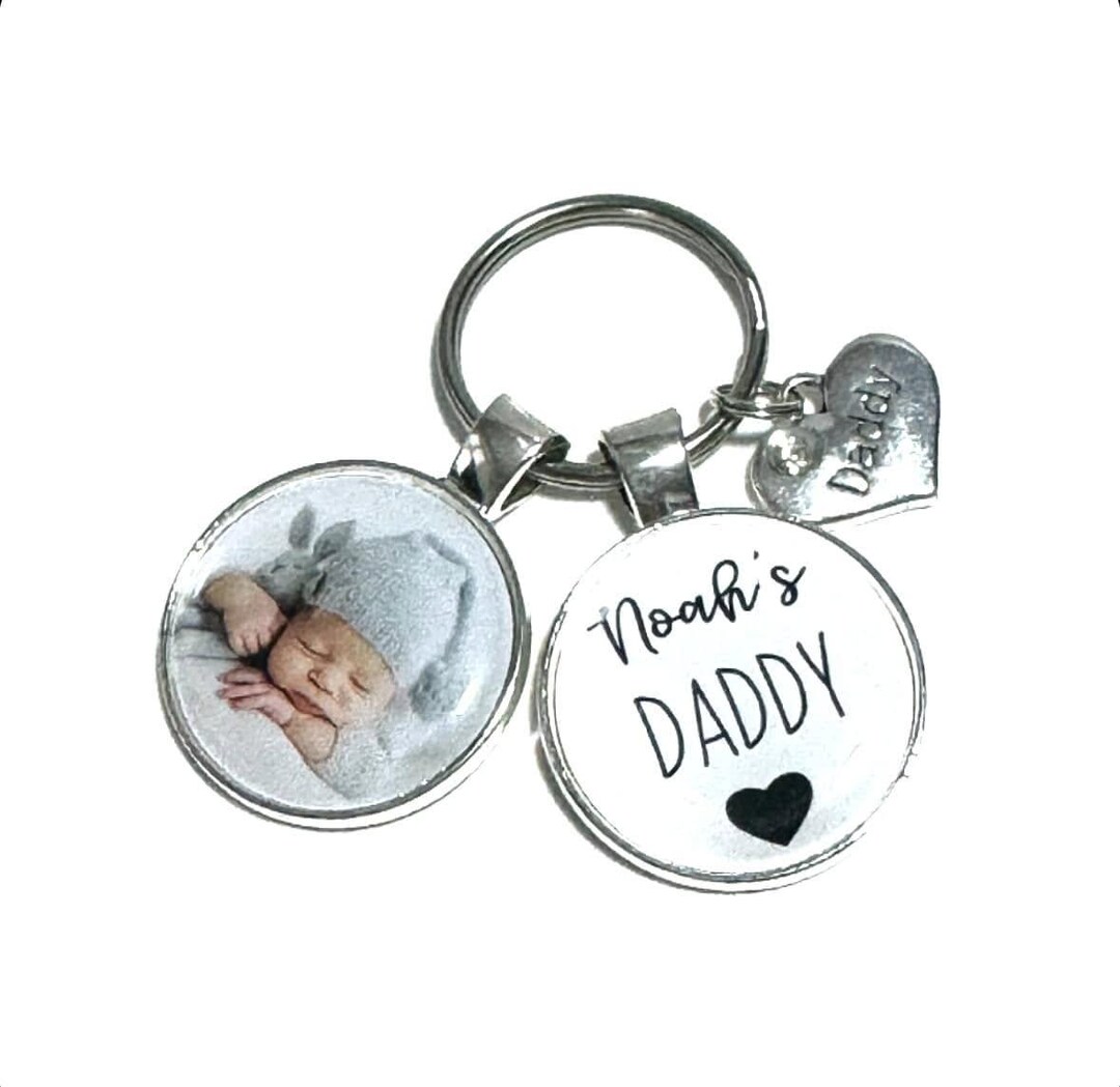 Daddy Photo Keyring, Daddy Photo Gift, Personalised Name Daddy Fathers ...