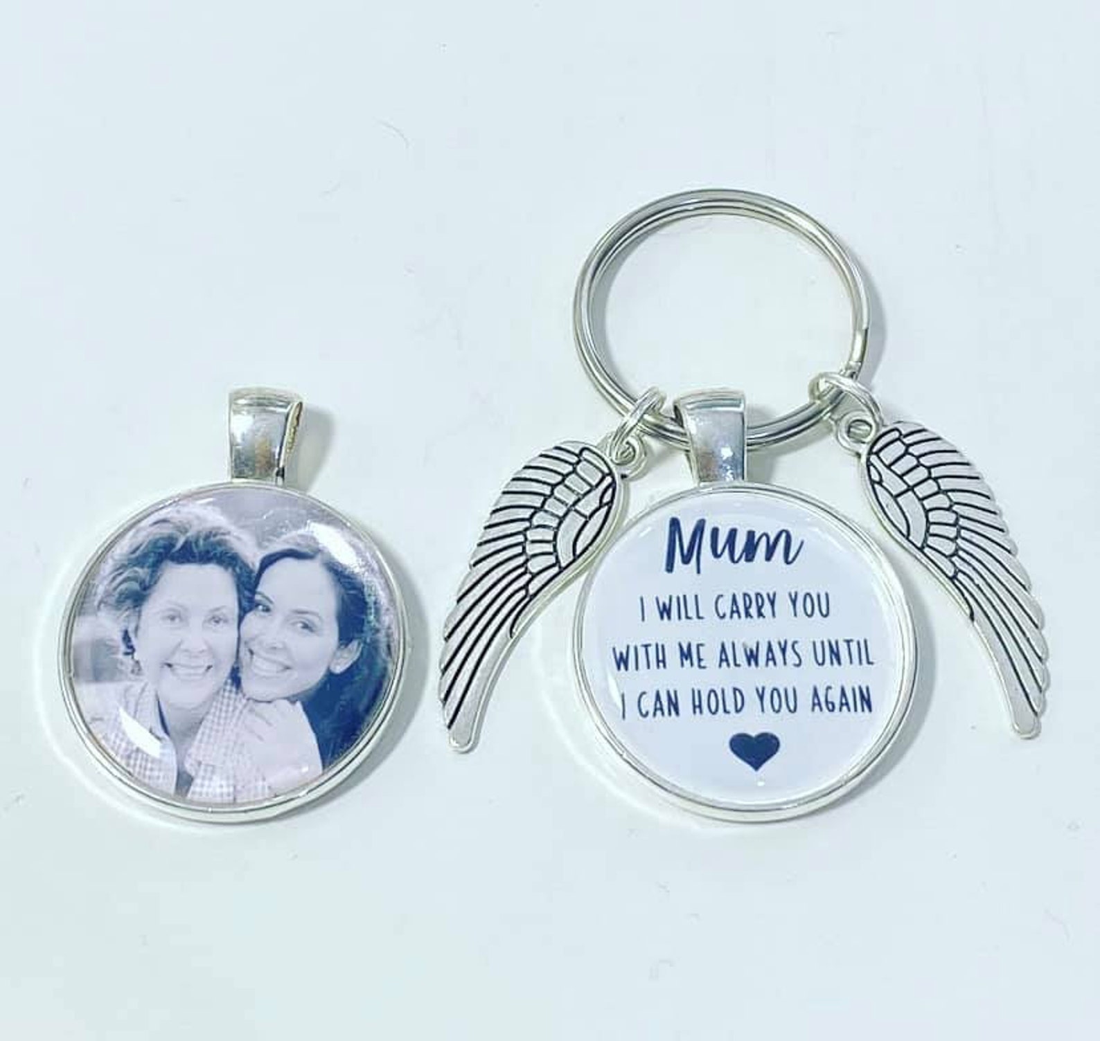 Personalised Mum Memory Pink Photo Keyring Mum I Will Carry - Etsy UK