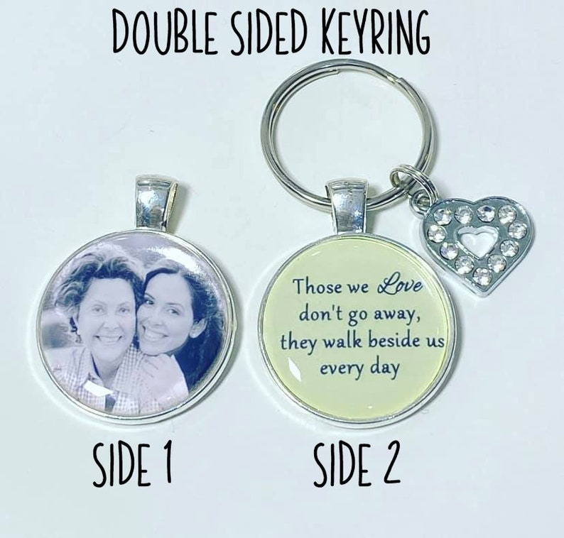 Memory Personalised DOUBLE SIDED Photo Keyring Bereavement | Etsy UK