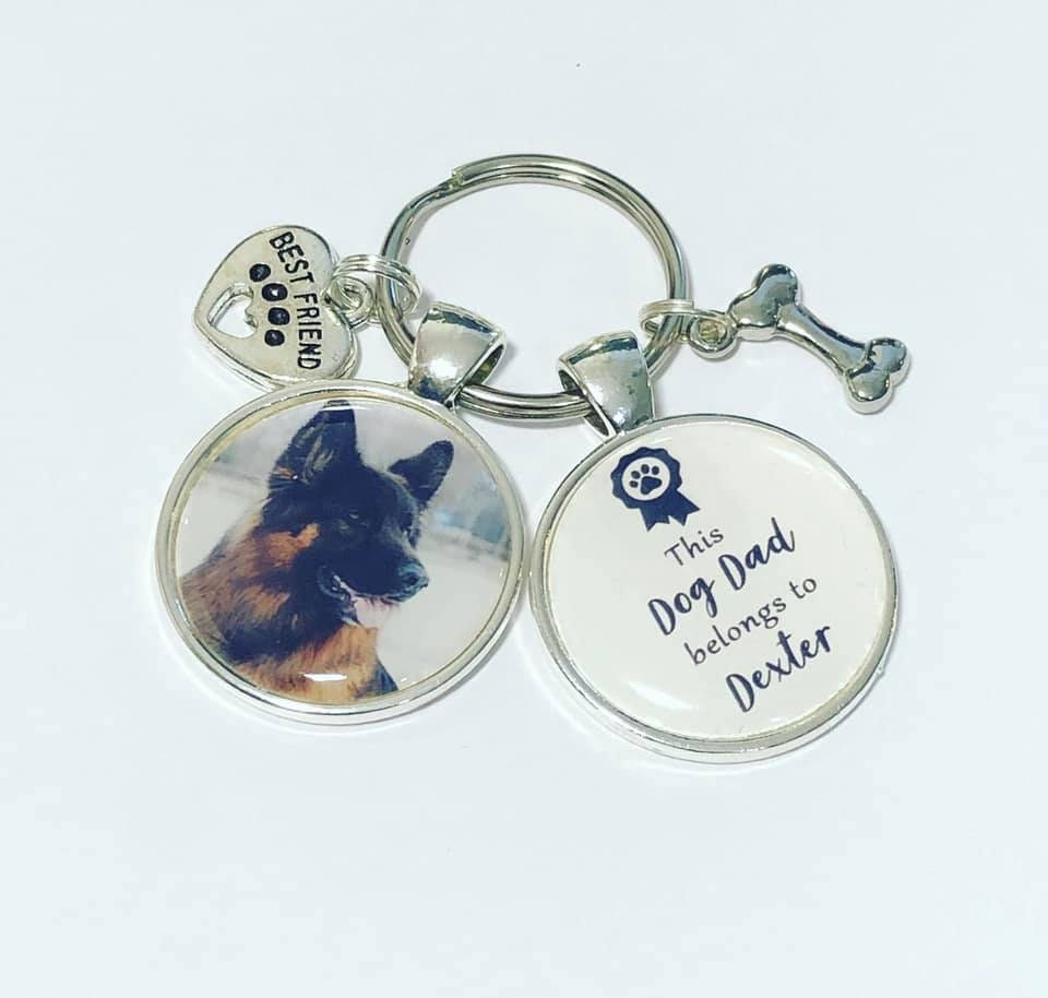 Dog Dad personalised photo keyring Fathers day doggy daddy dog | Etsy