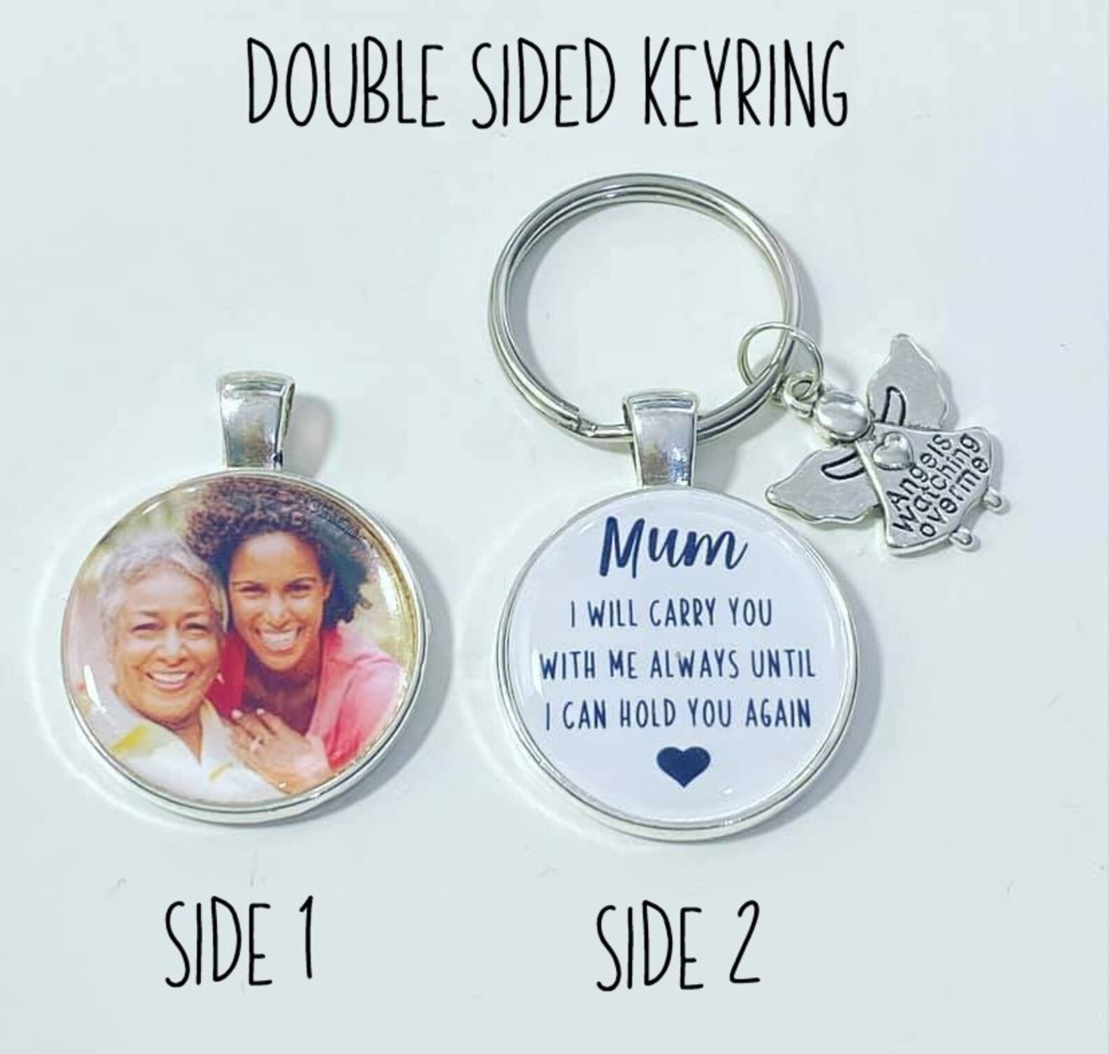 Personalised Mum Memory Pink Photo Keyring Mum I Will Carry - Etsy UK