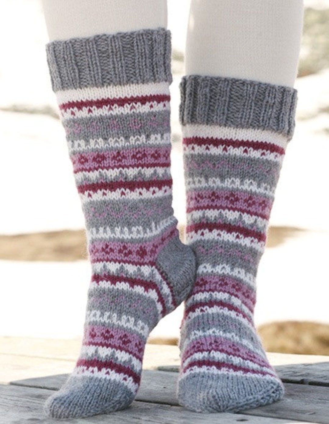 Wool Socks L Socks Warm Norwegian Socks. Christmas Socks. Knitted Socks ...
