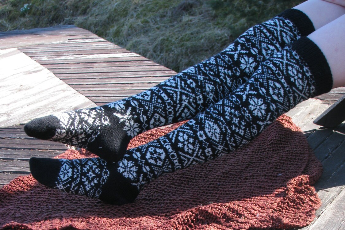 Stockings. Long Socks. Knit Socks. Wool Socks. Norwegian - Etsy