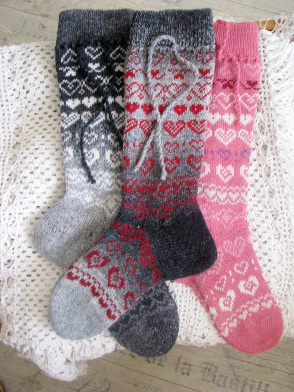 Wool Socks Handmade Socks Socks Woolen to the Valentine's - Etsy
