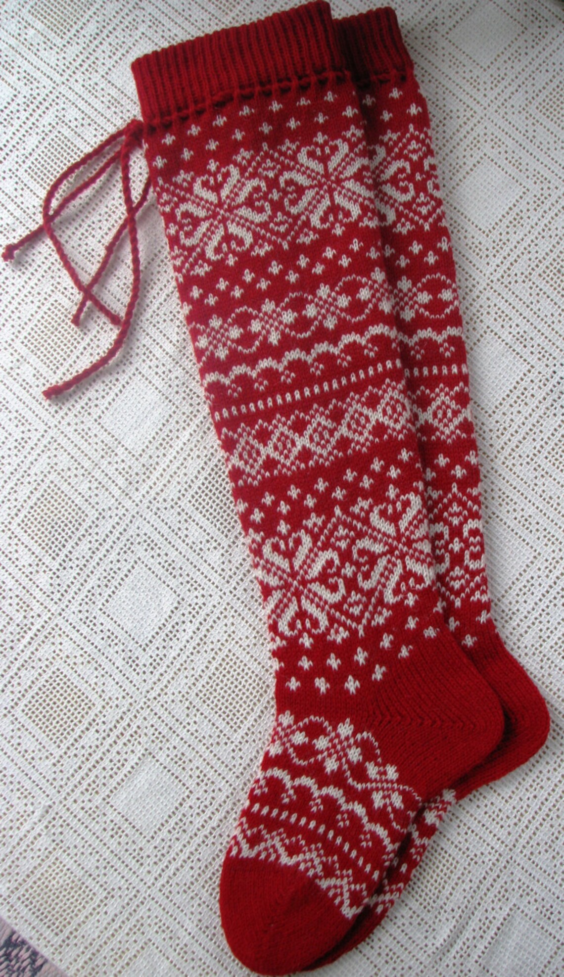 Knit Socks.high Socks. Knitted Socks. Wool Socks. Red Socks. Norwegian ...