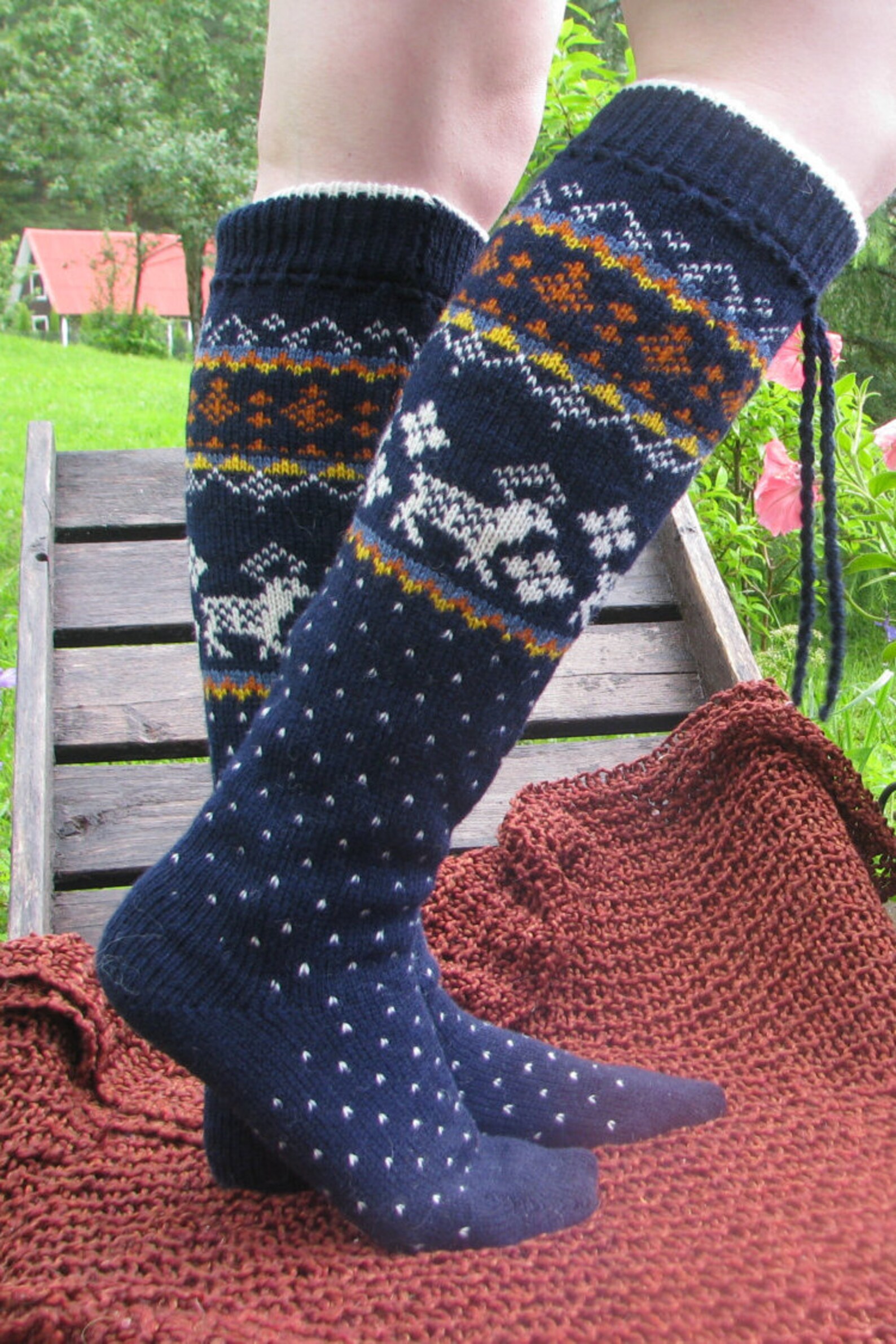 Long Socks. Knit Socks. Knitted Socks. Wool Socks. Norwegian Socks ...