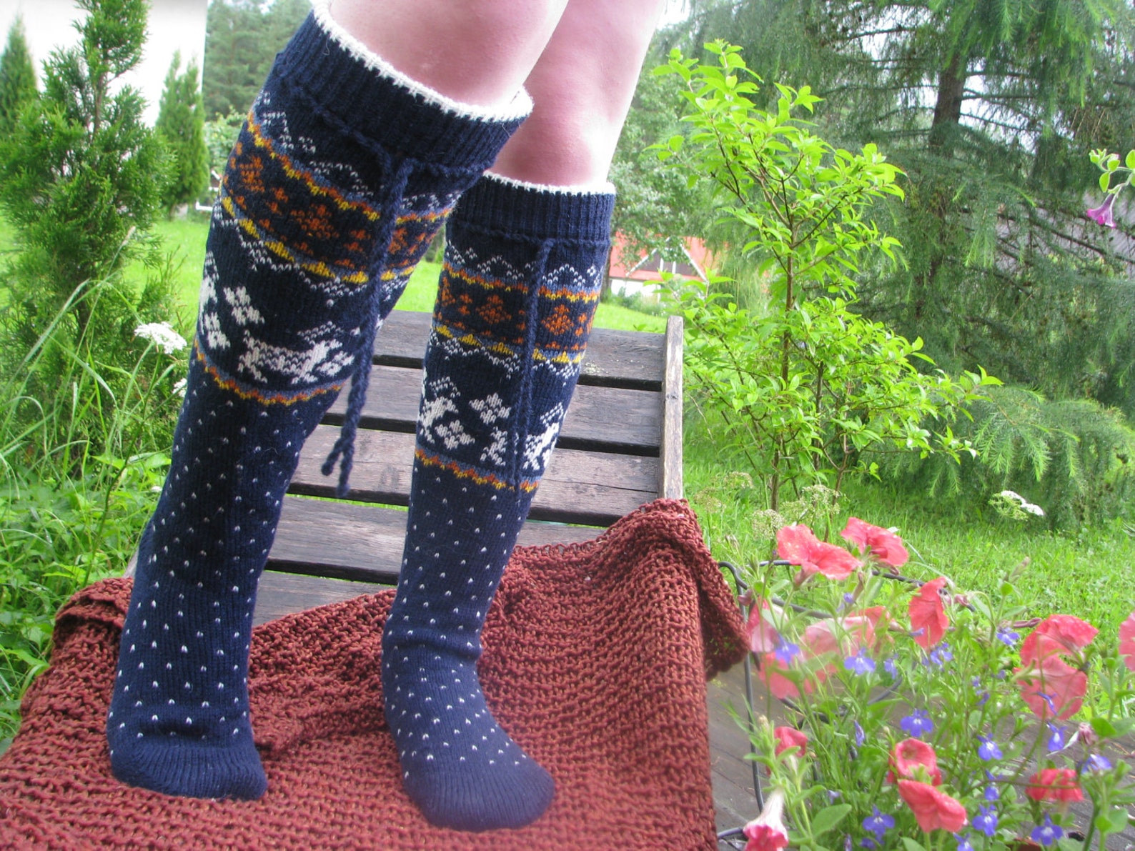 Long Socks. Knit Socks. Knitted Socks. Wool Socks. Norwegian Socks ...