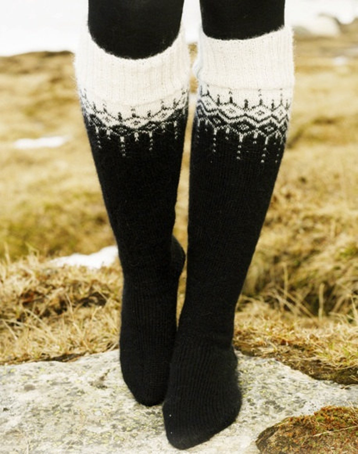 Long Knit Socks Wool Socks. Norwegian Socks. Christmas Socks Winter ...