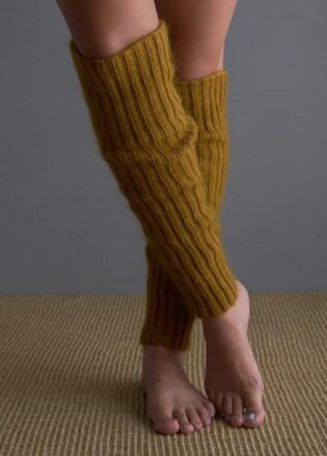 Ribbed Leg Warmers With 100% Alpaca and Silk Mohair Choose Between Knee ...