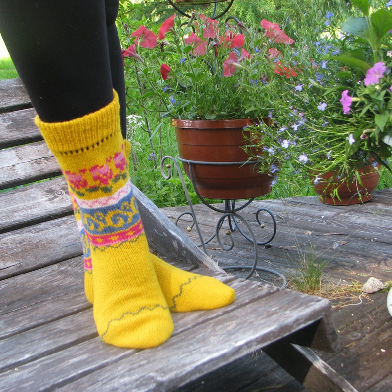 Knit Socks Wool Socks Knitted Socks Scandinavian Pattern Norwegian ...