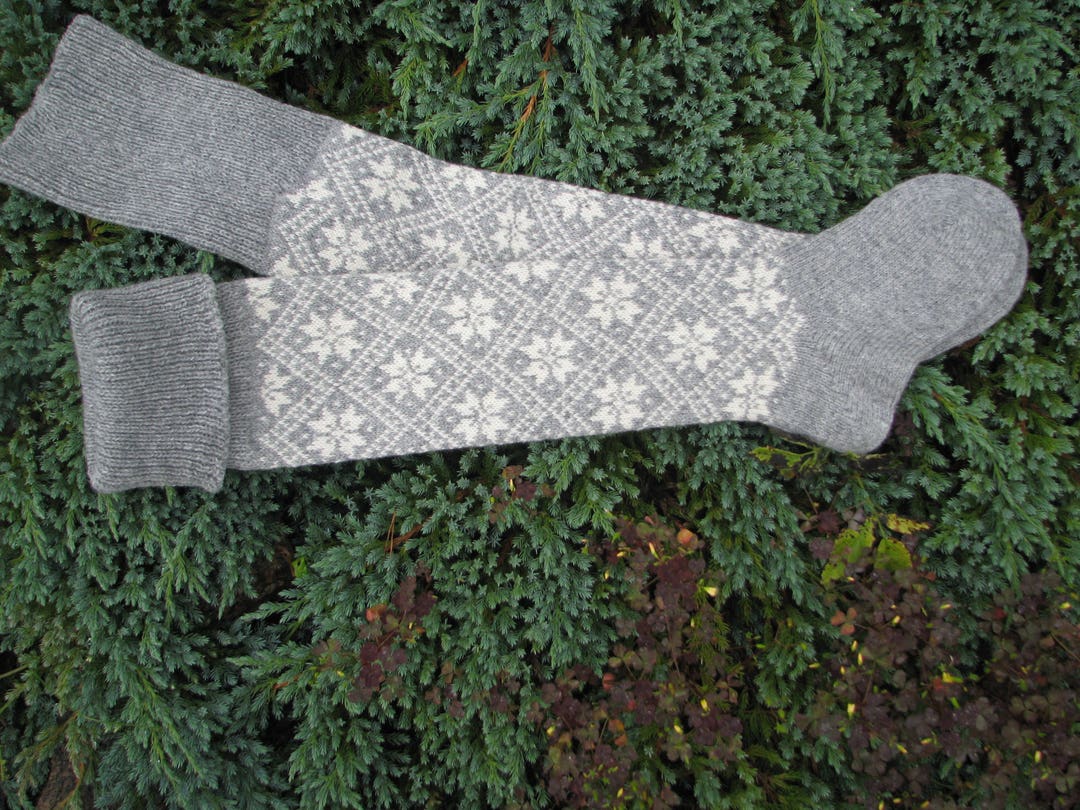 Long Knit Socks Wool Socks. Norwegian Socks. Christmas Socks Winter ...