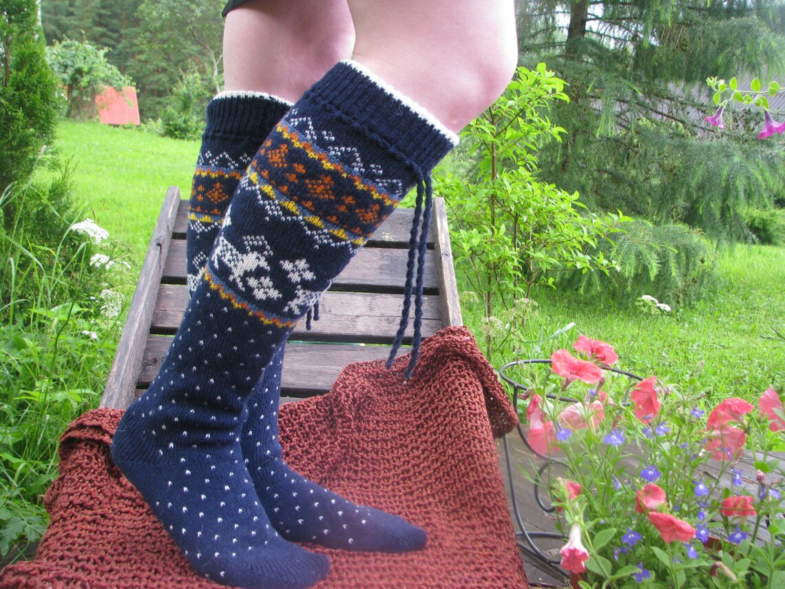 Long Socks. Knit Socks. Knitted Socks. Wool Socks. Norwegian - Etsy