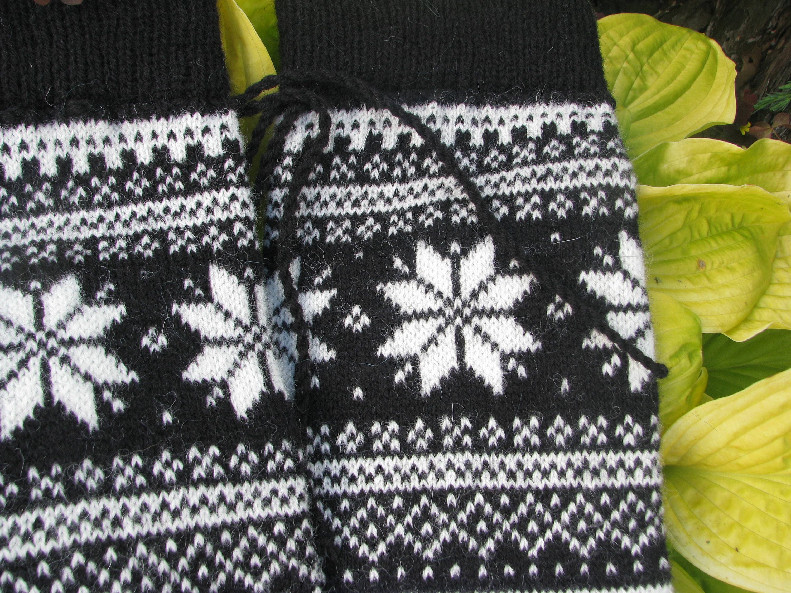 Black Wool Leg Warmes Knit Leg Warmes Leggings Gaiters Foot - Etsy