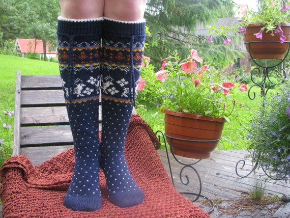 Long Socks. Knit Socks. Knitted Socks. Wool Socks. Norwegian - Etsy