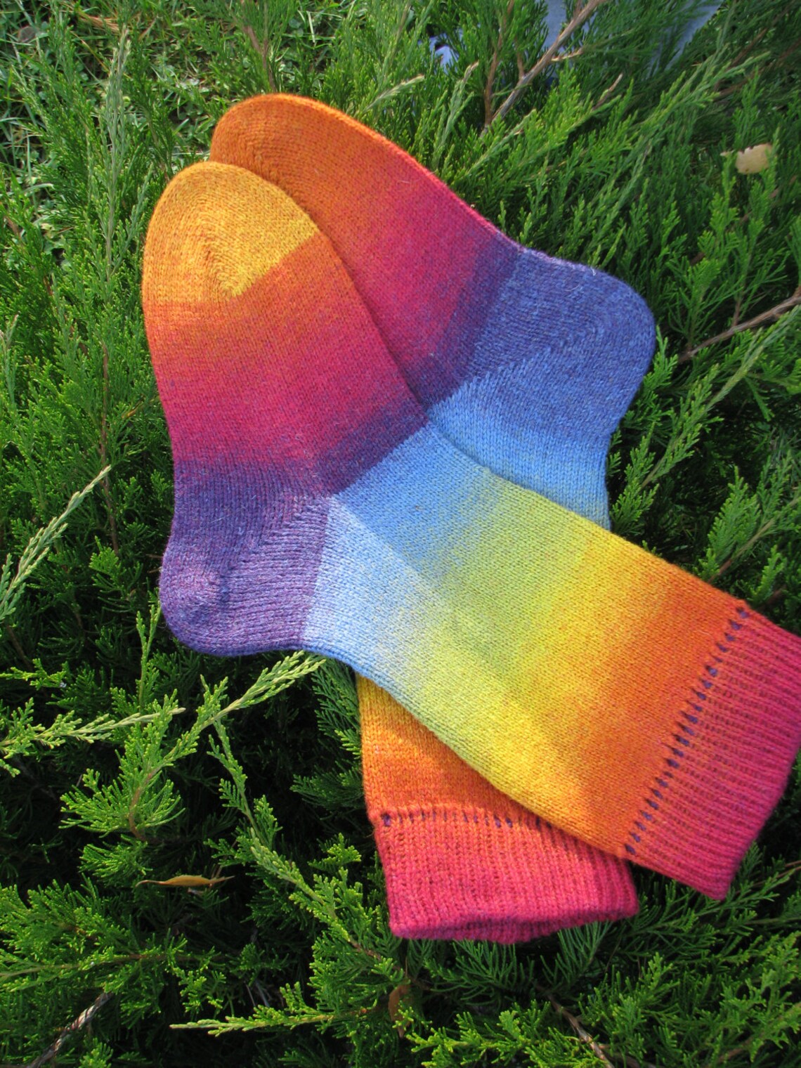 Knit socks Wool socks rainbow socks Kauni Norwegian socks | Etsy